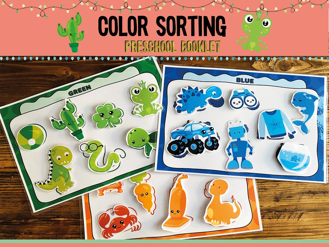 Color Sorting Matching Activity, Toddler Busy Book, Colour Sorting ...