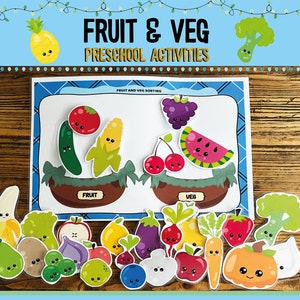 Fruit and Vegetable Printable, Toddler Busy Book, Learning Binder ...