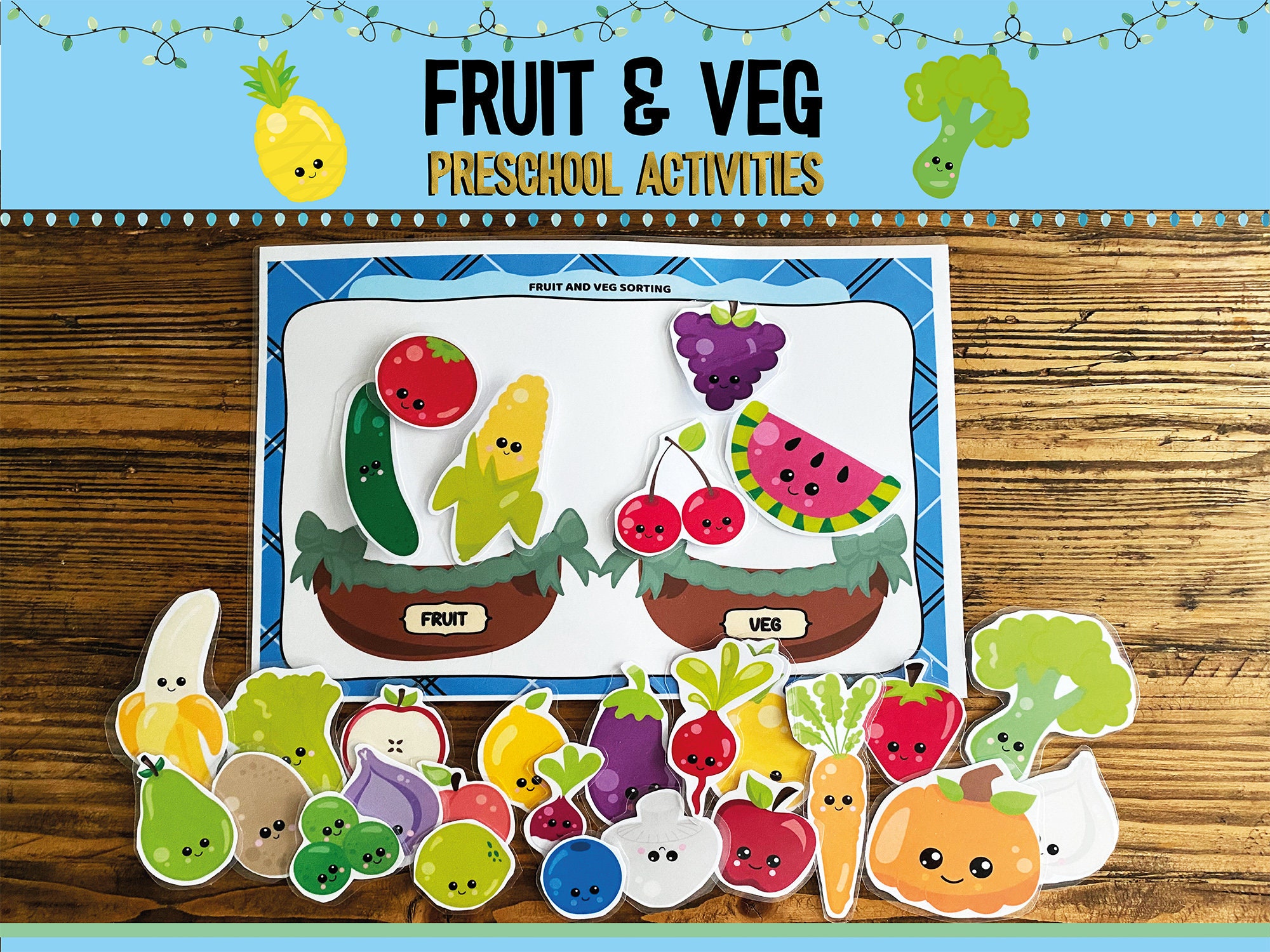 Fruit and Vegetable Printable, Toddler Busy Book, Learning Binder ...