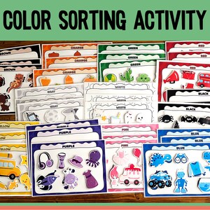 Color Sorting Matching Activity, Toddler Busy Book, Colour Sorting ...