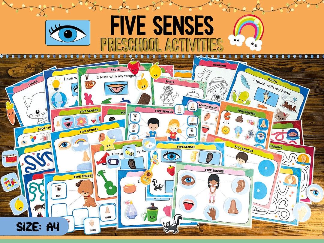 Five Senses Printable, Preschool Printable Toddler Busy Book, Pre-k ...