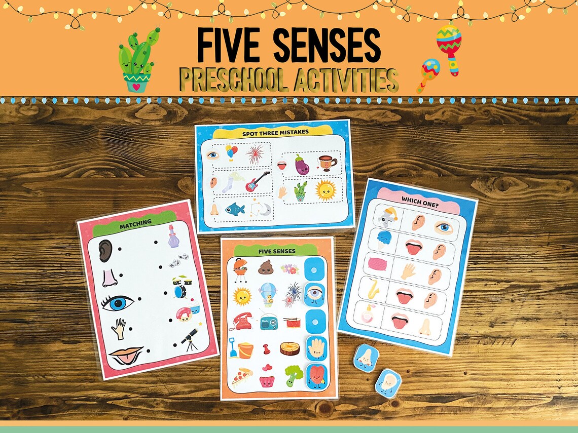 Five Senses Sorting Activity, Preschool Worksheets, Toddler Busy Book ...