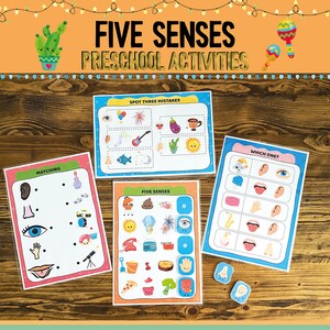 Five Senses Sorting Activity, Preschool Worksheets, Toddler Busy Book ...