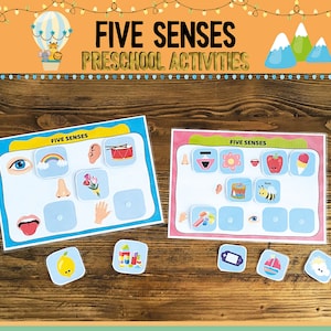 Five Senses Sorting Activity, Preschool Worksheets, Toddler Busy Book ...