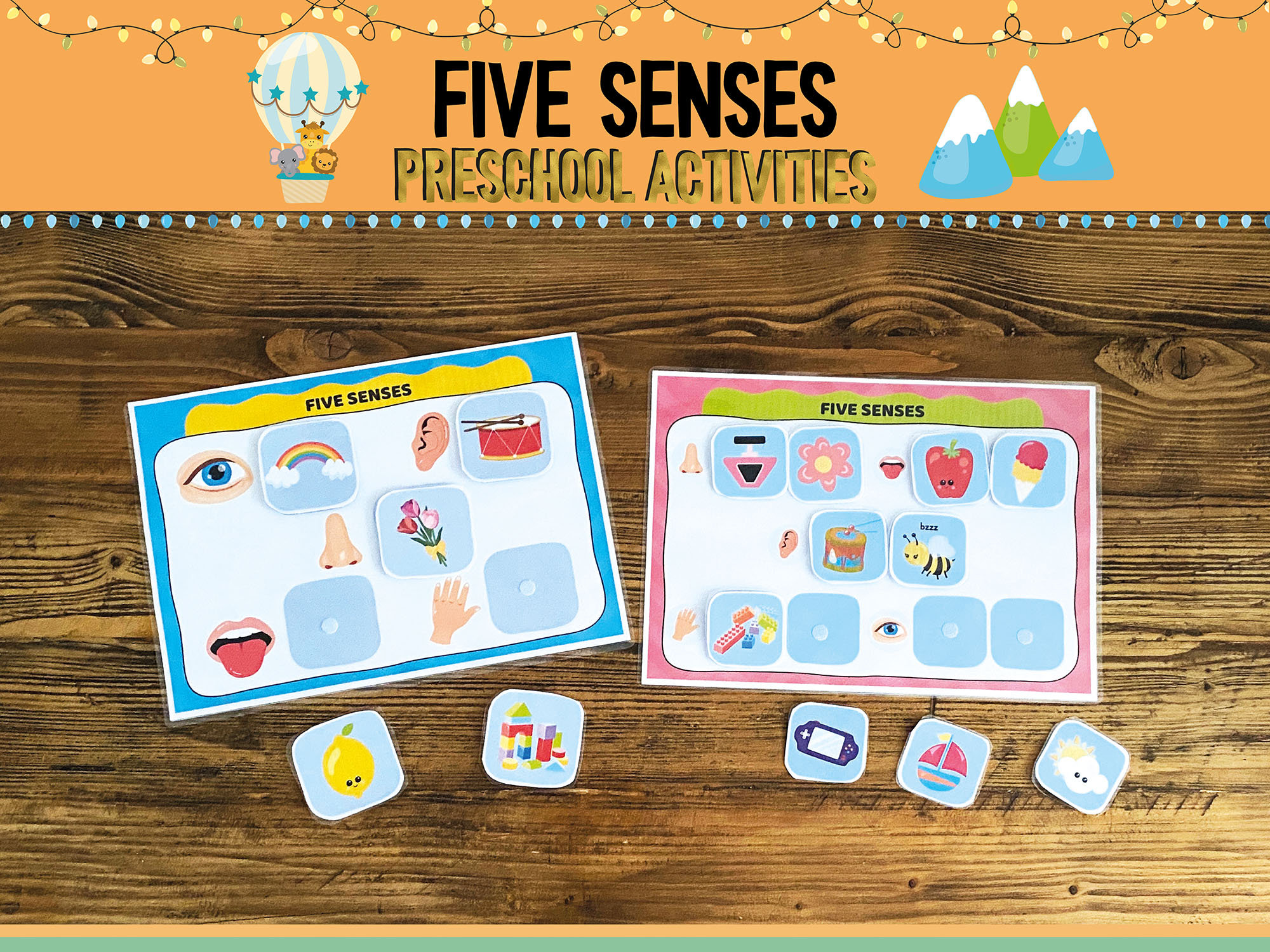 Five Senses Sorting Activity, Preschool Worksheets, Toddler Busy Book ...