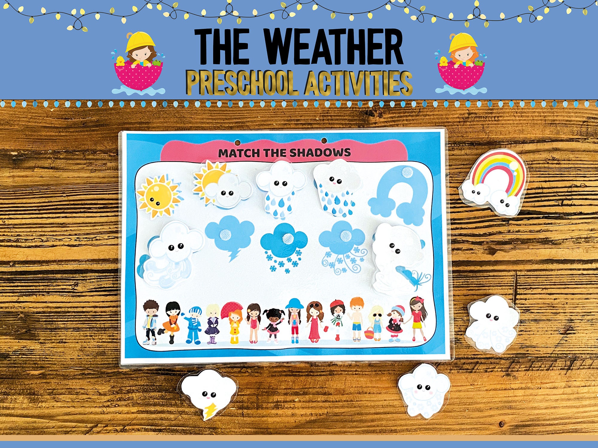 The Weather Worksheets, Weather Printable, Toddler Busy Book, Preschool ...