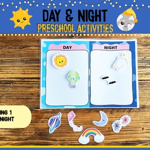 Day and Night Preschool Toddler Activities, Busy Binder,homeschool ...