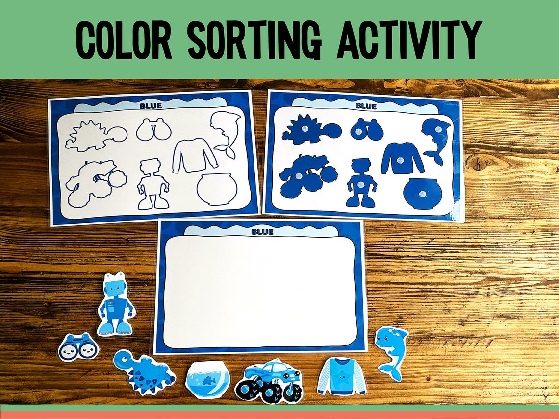 Color Sorting Matching Activity, Toddler Busy Book, Colour Sorting ...