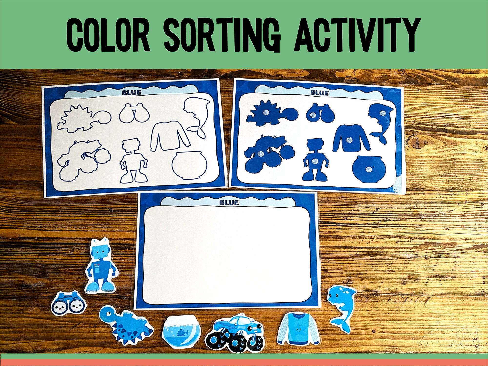 Color Sorting Matching Activity, Toddler Busy Book, Colour Sorting ...