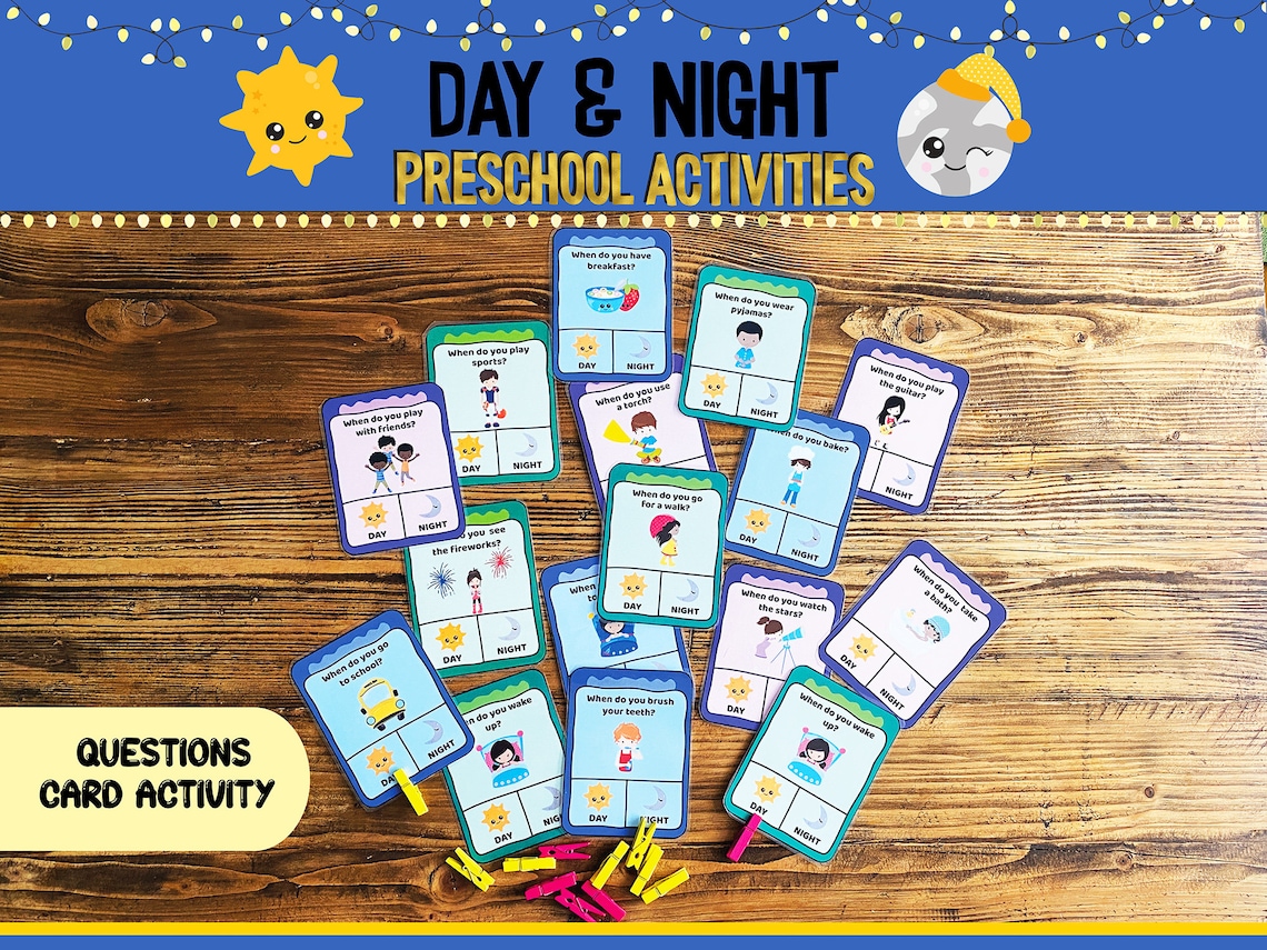 Day and Night Preschool Toddler Activities, Busy Binder,homeschool ...