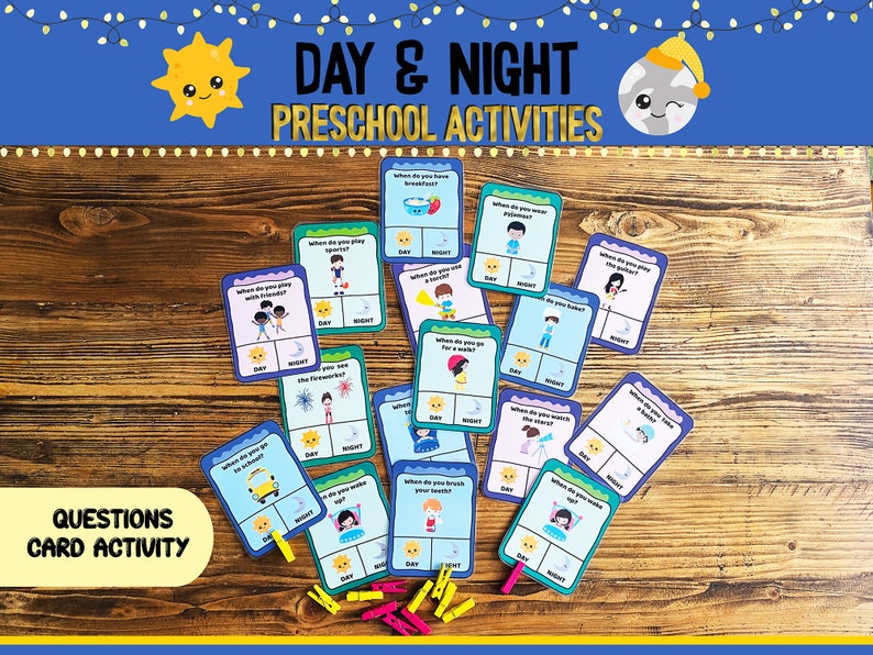 Day and Night Preschool Toddler Activities, Busy Binder,homeschool ...