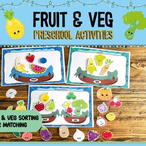 Fruit and Vegetable Printable, Toddler Busy Book, Learning Binder ...