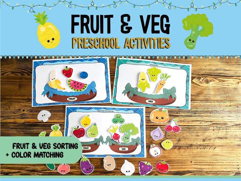 Fruit and Vegetable Printable, Toddler Busy Book, Learning Binder ...
