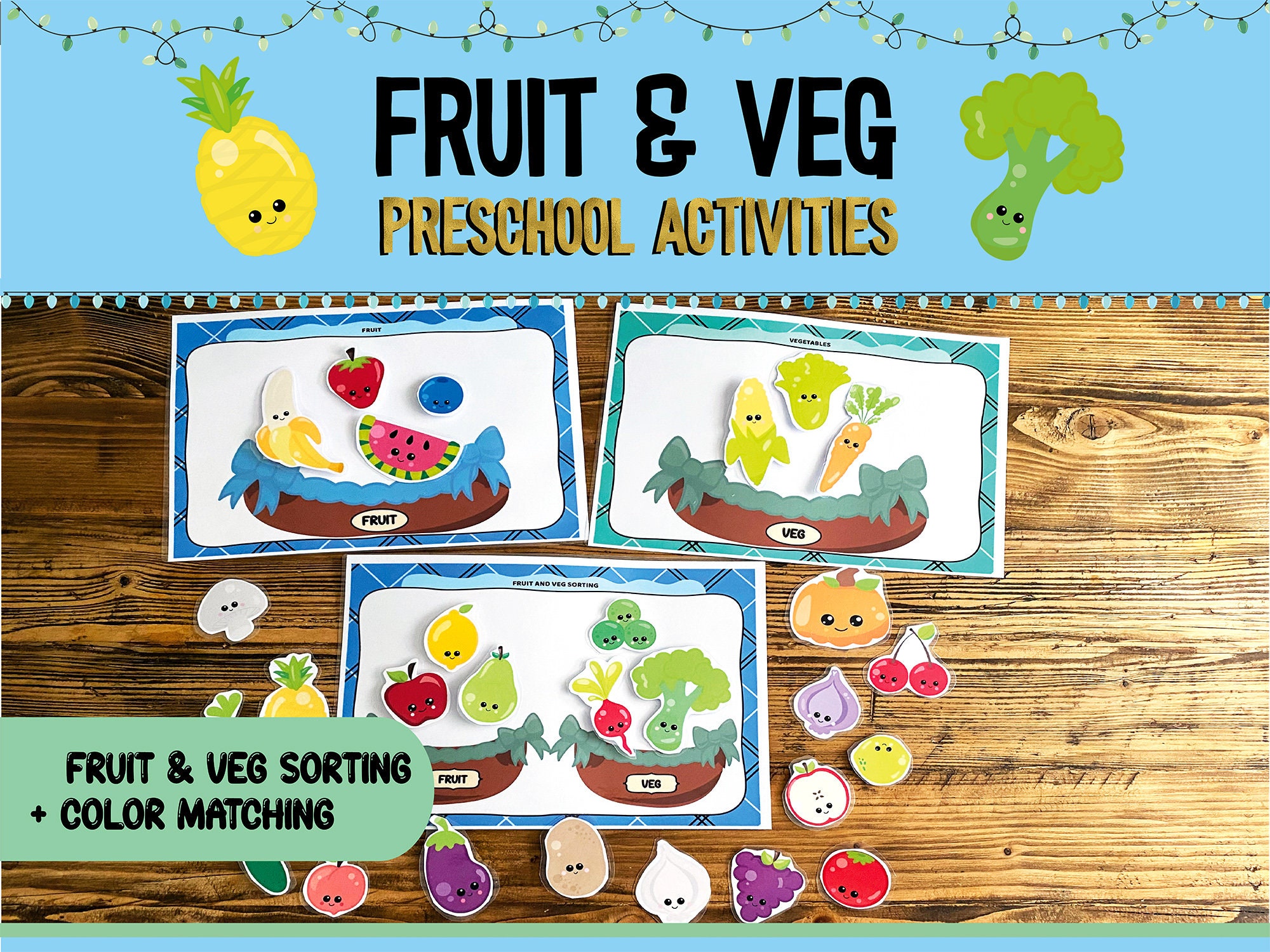 Fruit and Vegetable Printable, Toddler Busy Book, Learning Binder ...