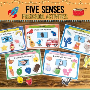 Five Senses Sorting Activity, Preschool Worksheets, Toddler Busy Book ...