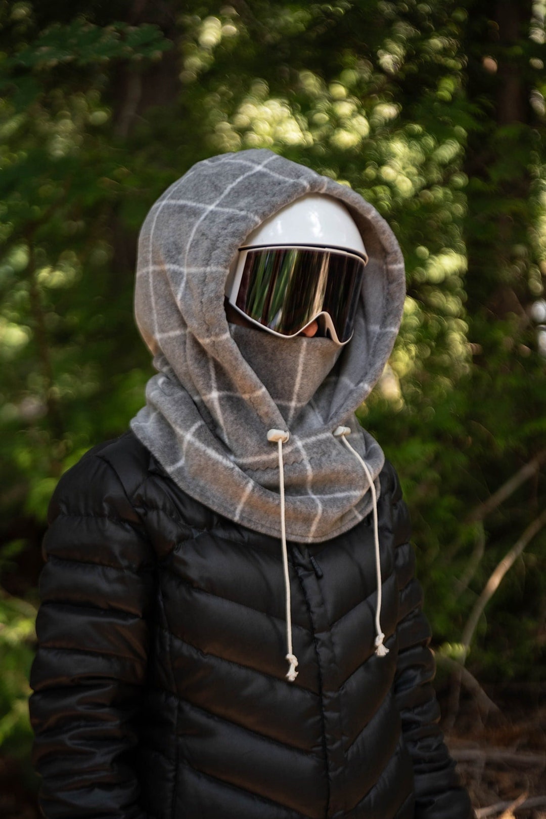 Smokey Gray Hood, Ski Hood, Fleece Hood, Balaclava, Adventure Hood ...