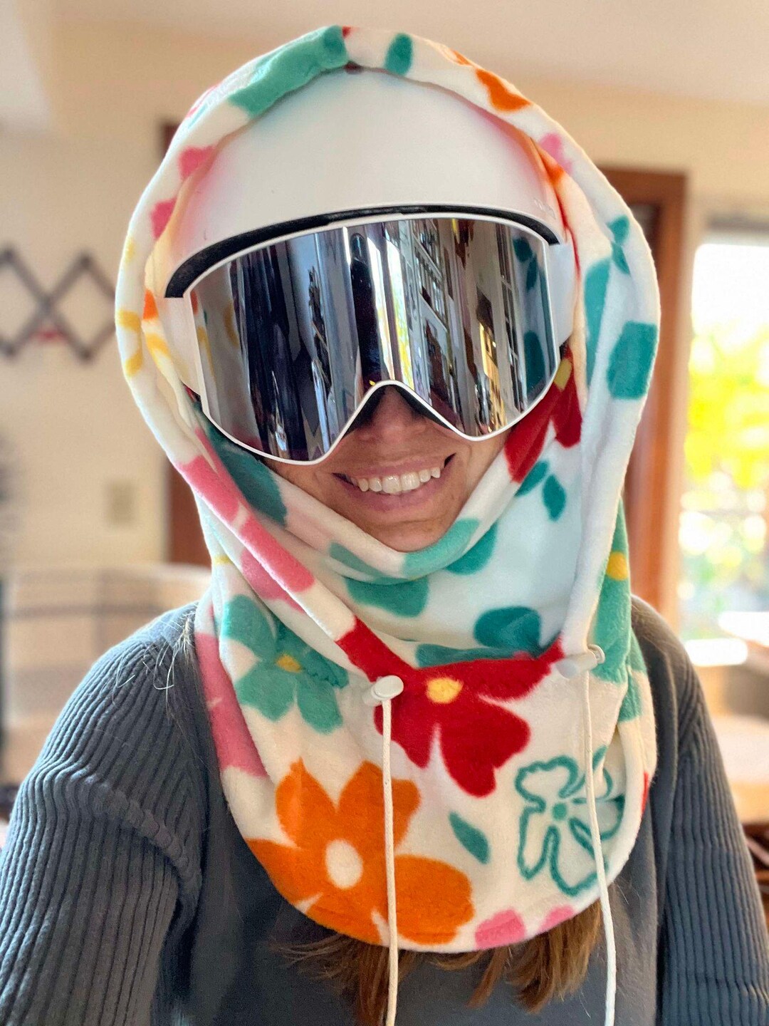 Bright Groovy Hood, Ski Hood, Fleece Hood, Snowboard Hood, Adventure ...