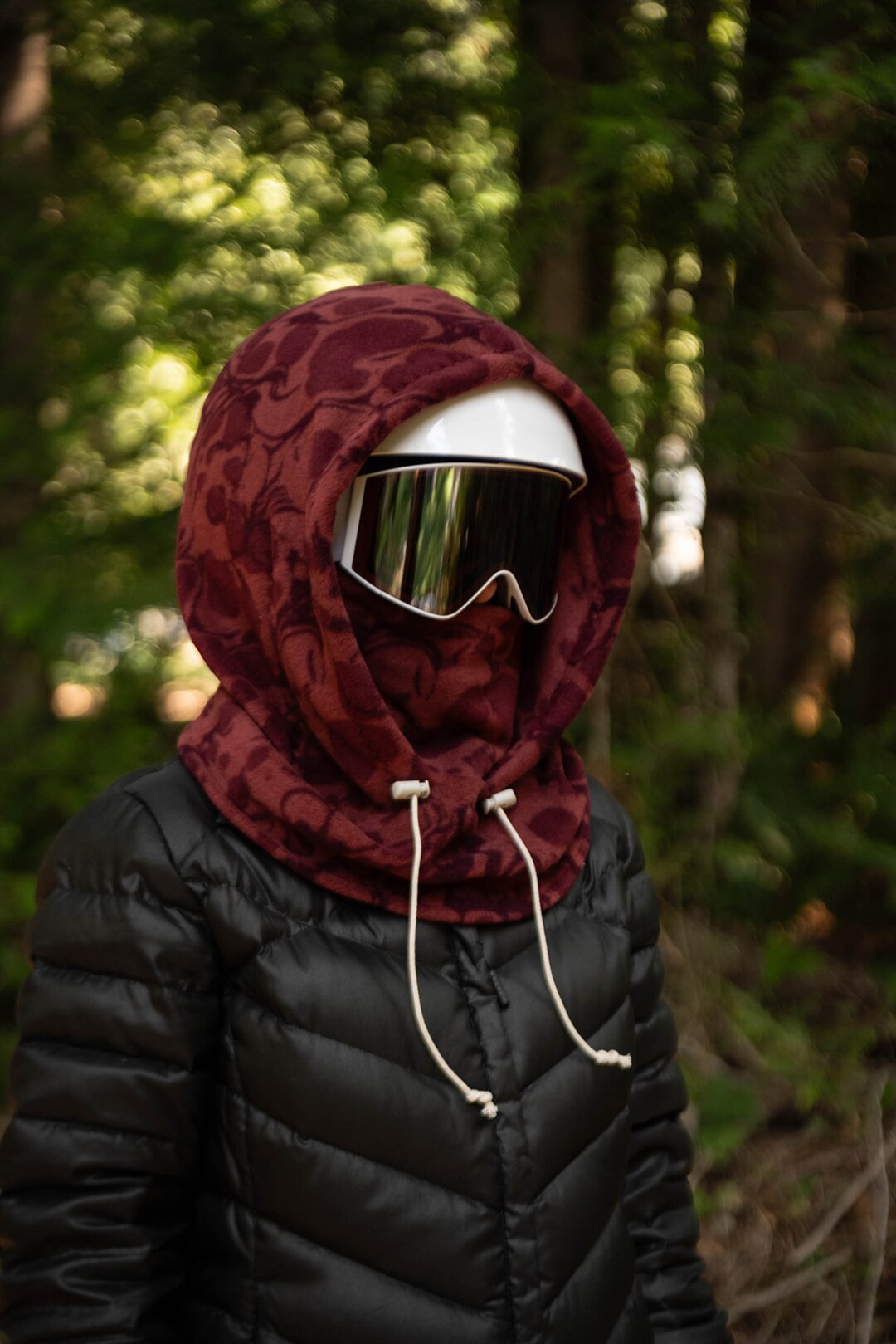 Maroon Hood, Ski Hood, Fleece Hood, Balaclava, Adventure Hood, Fleece ...