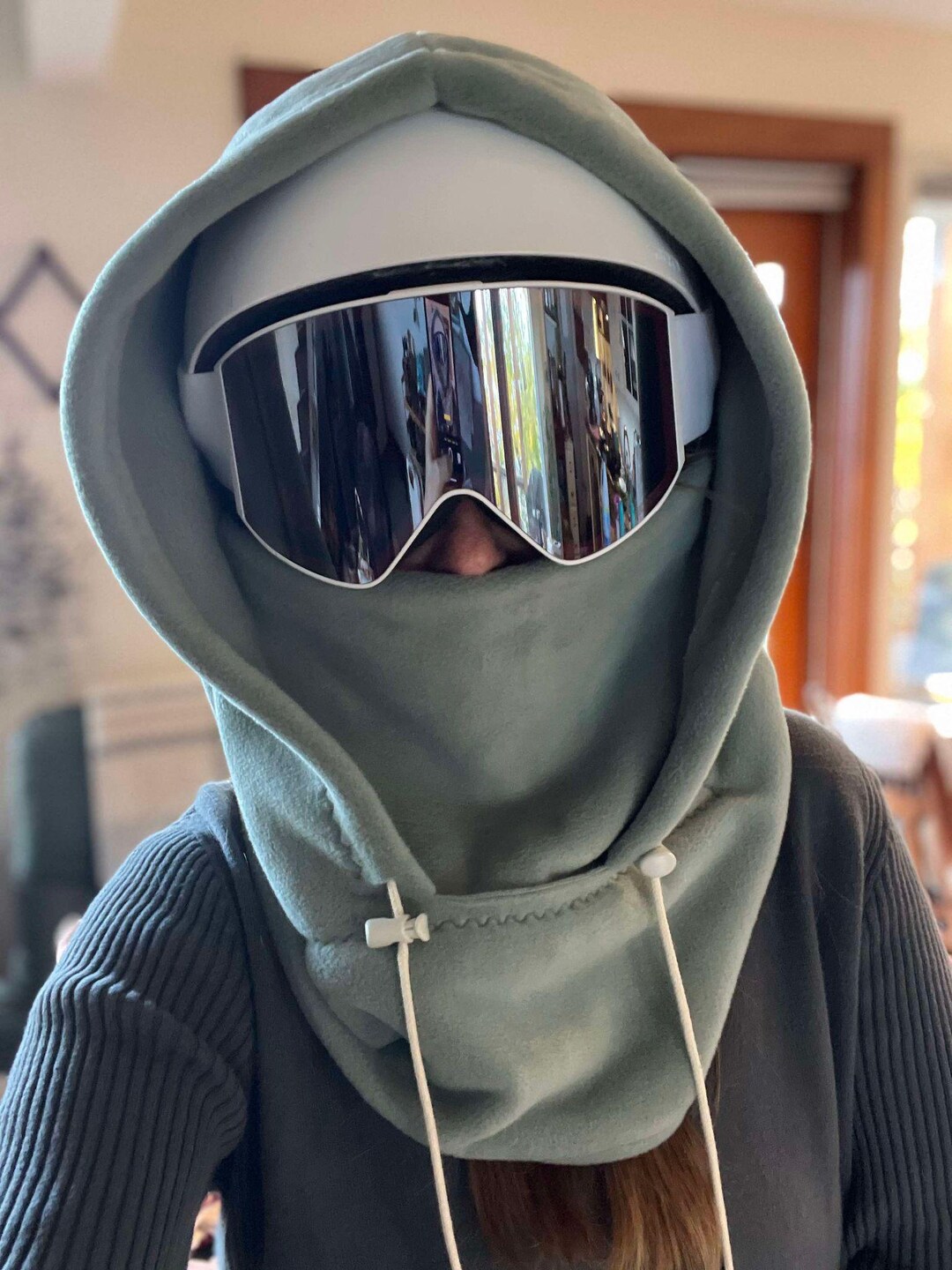 Sage Green Hood, Ski Hood, Fleece Hood, Snowboard Hood, Adventure Hood ...