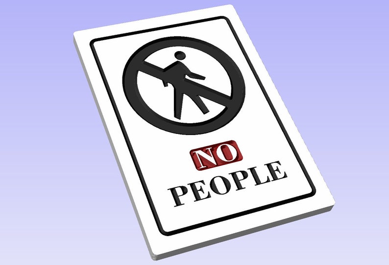 No People Sign, Dxf and Svg Vector Files for Cnc Engraving and Cutting ...