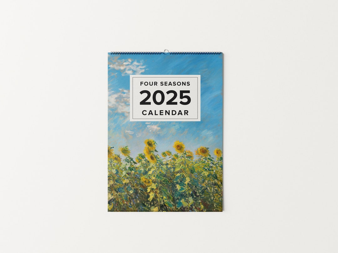 12 Months Wall Calendar 2025 Watercolor Floral Paintings Christmas Gift ...