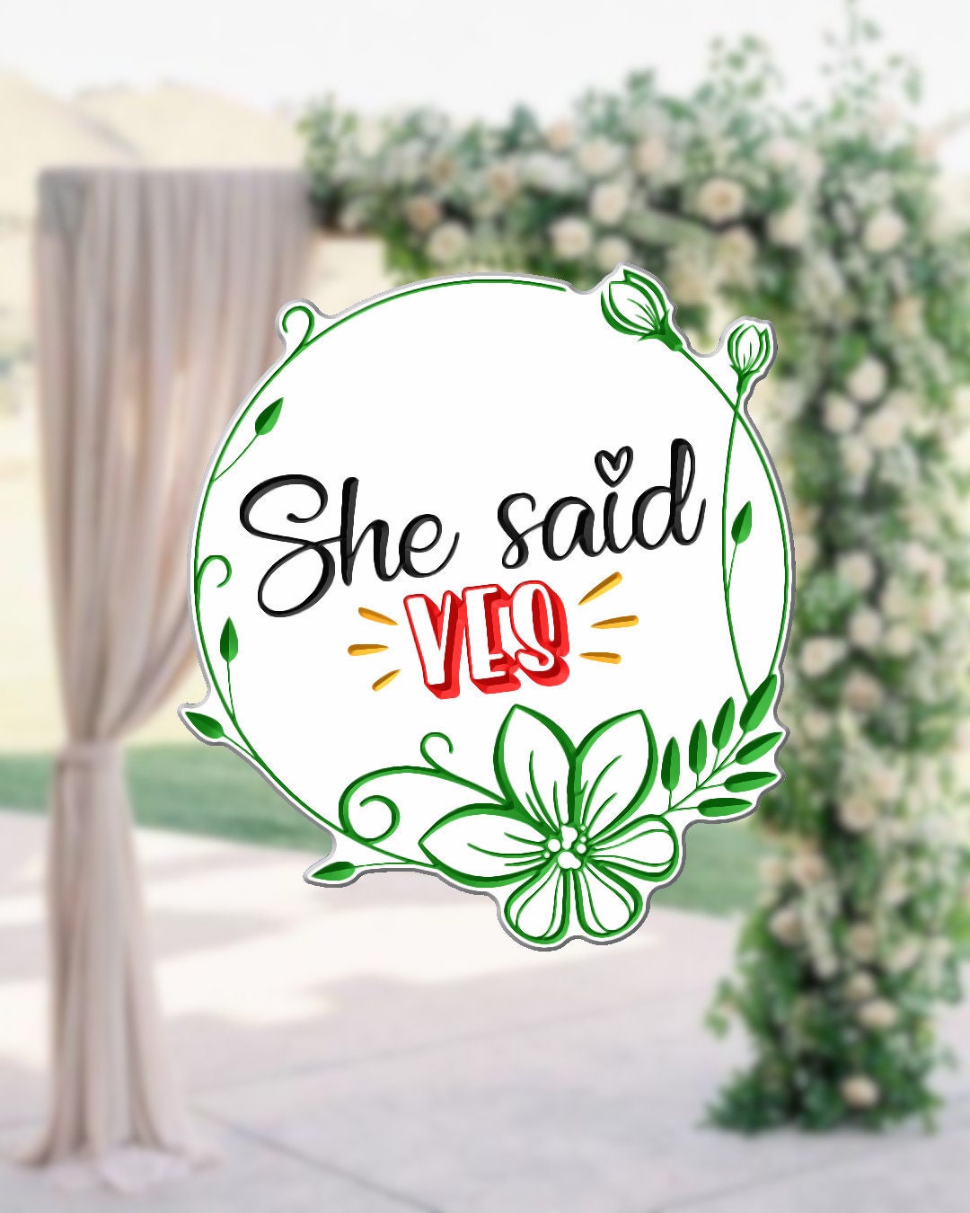 CNC Carve Wedding Sign Dxf Vector Files She Said Yes Sign for - Etsy