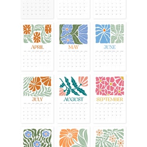 12 Months Wall Calendar 2026 Mid-year 2027 Abstract Floral Paintings ...