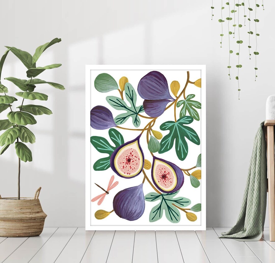 Purple Figs Botanical Poster Print Framed Gift Idea Poster Canvas Wall ...
