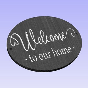 CNC Engrave Welcome Sign Vector Files, Dxf and Svg Files for Engraving ...