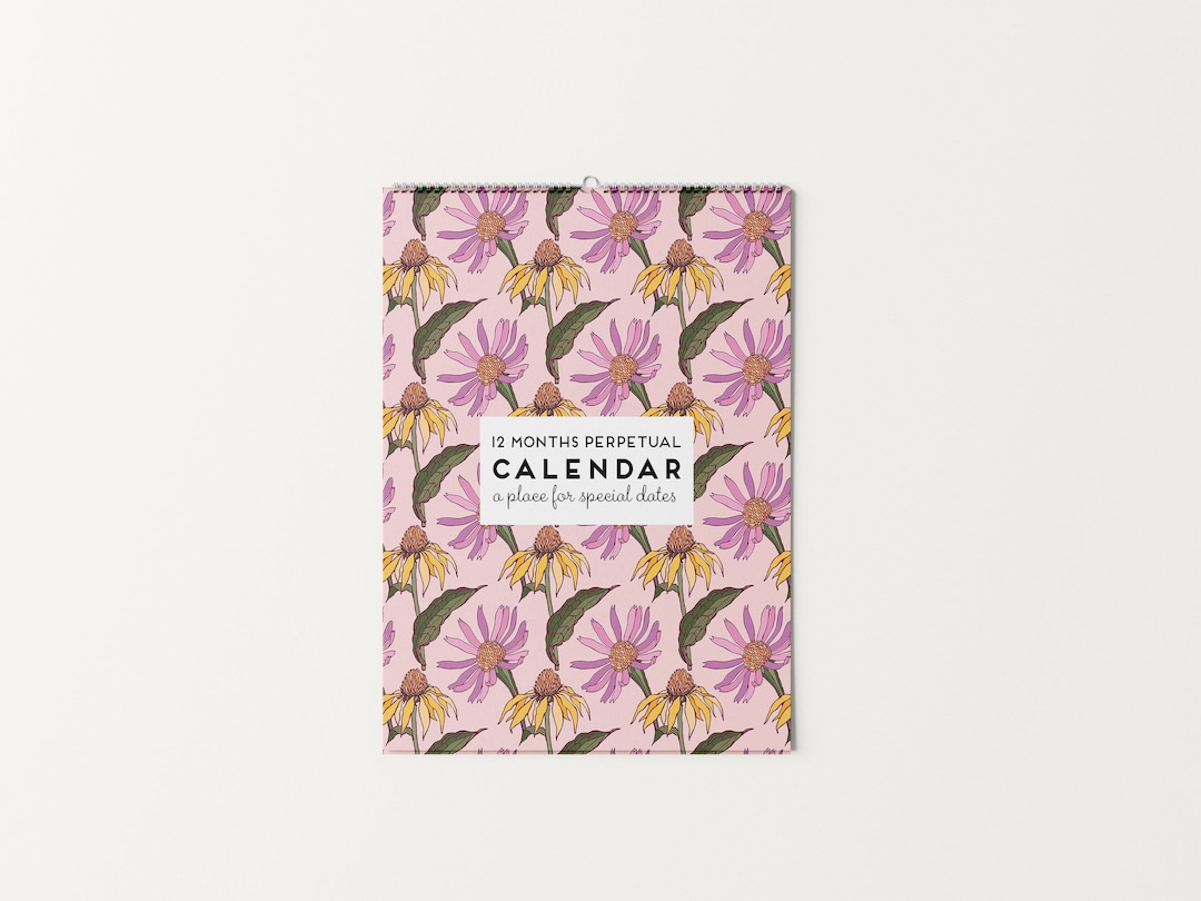 Perpetual Birthday Calendar Floral Paintings Christmas Gift Idea ...