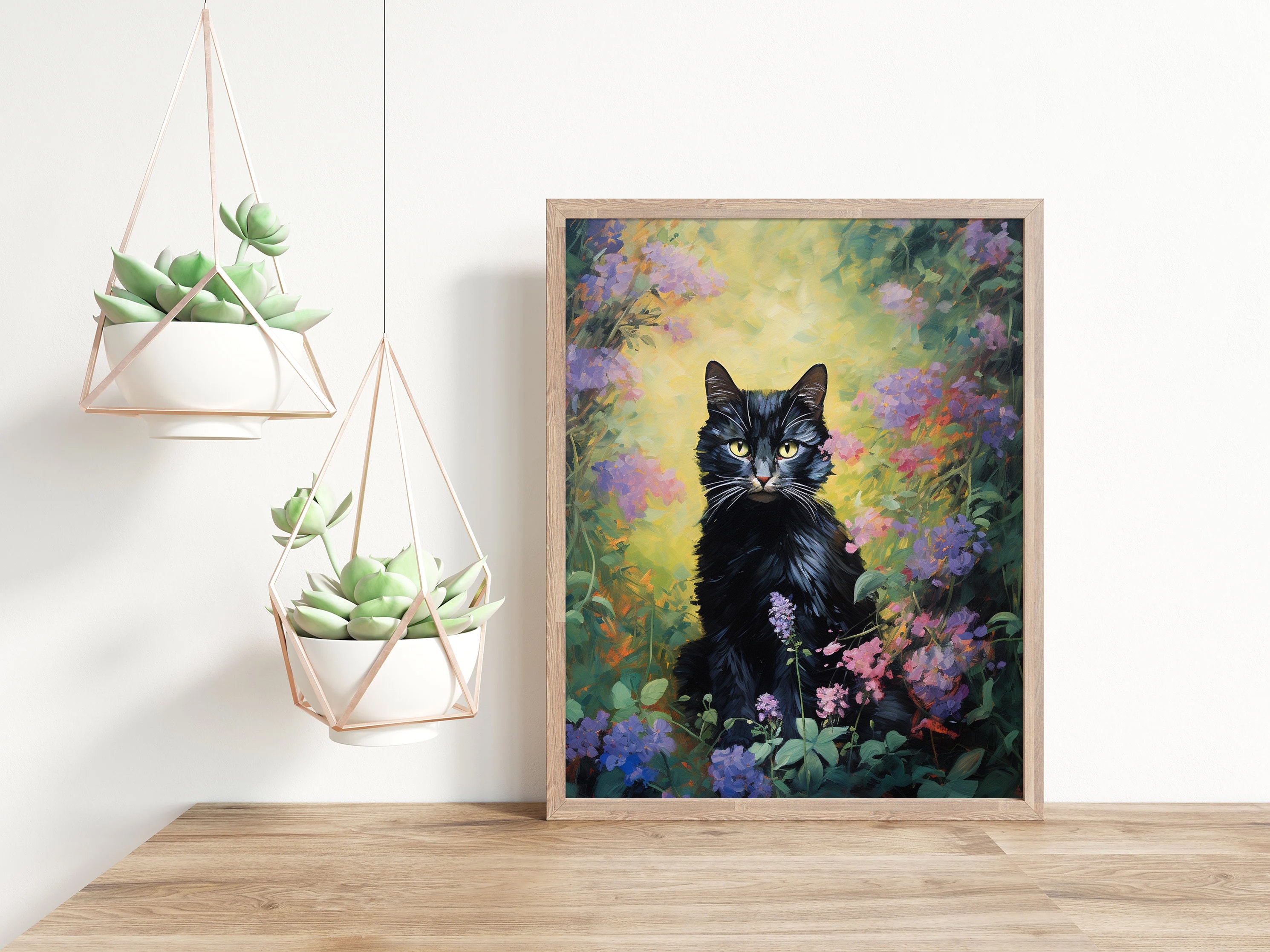 Claude Monet Black Cat Art Print Famous Painting Framed Funny Cat ...