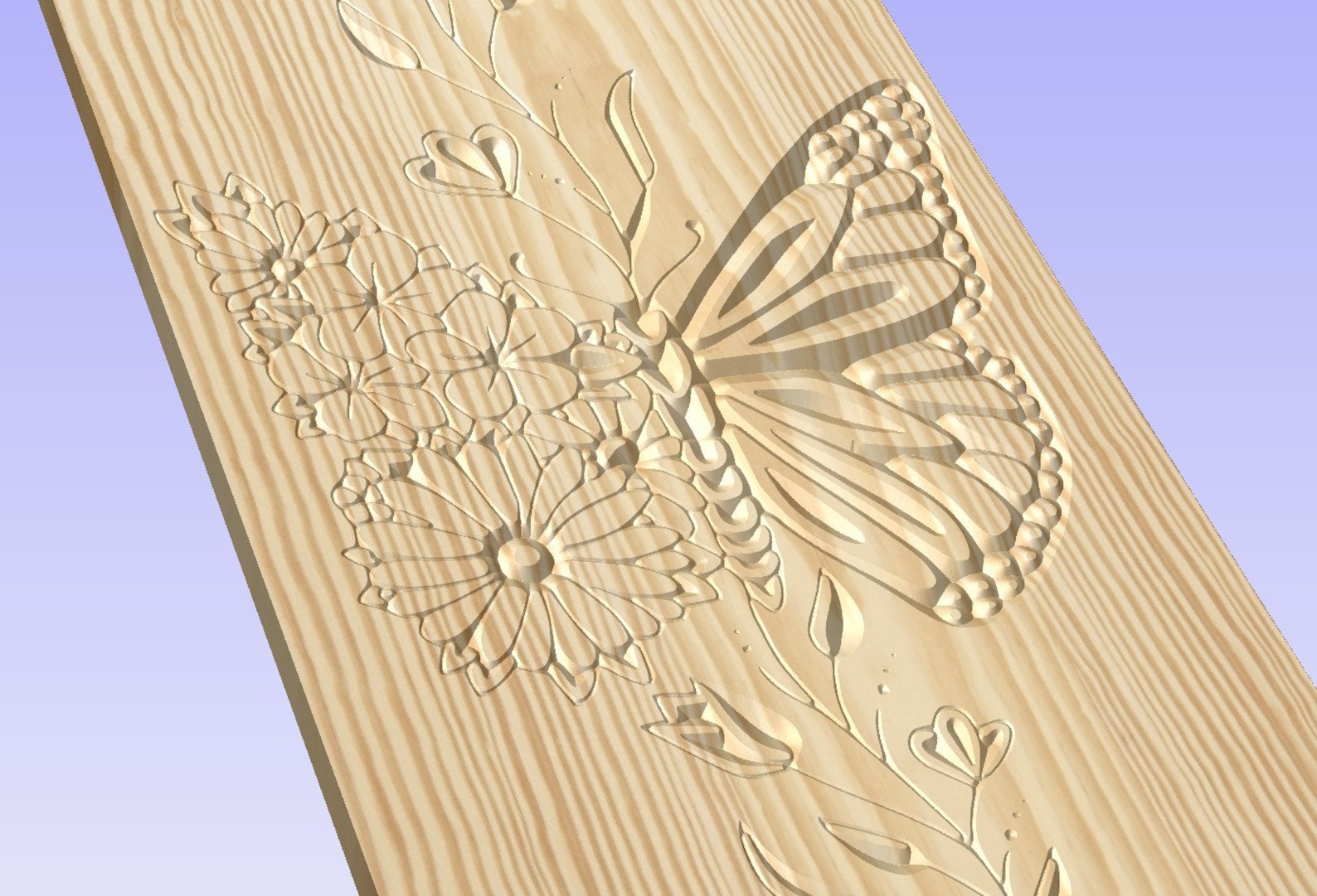 V-carve Butterfly Flower Dxf Vector for Cnc Router - Etsy
