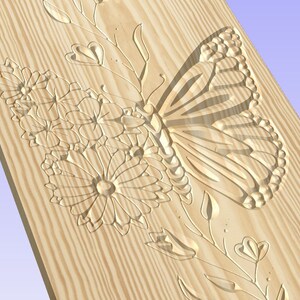 V-carve Butterfly Flower Dxf Vector for Cnc Router - Etsy
