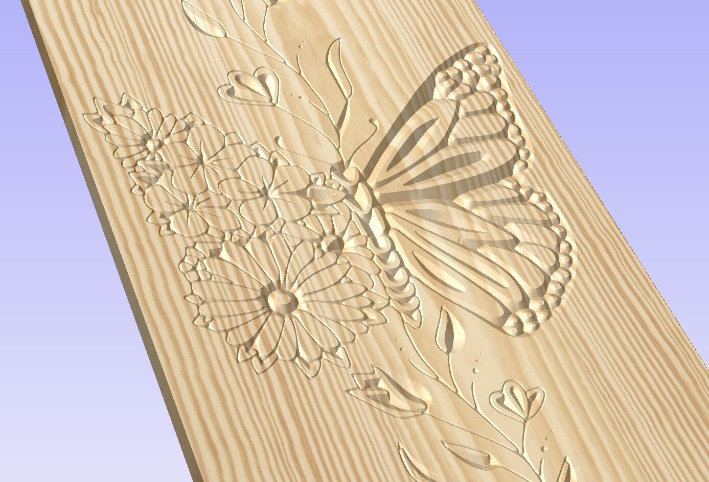 V-carve Butterfly Flower Dxf Vector for Cnc Router - Etsy