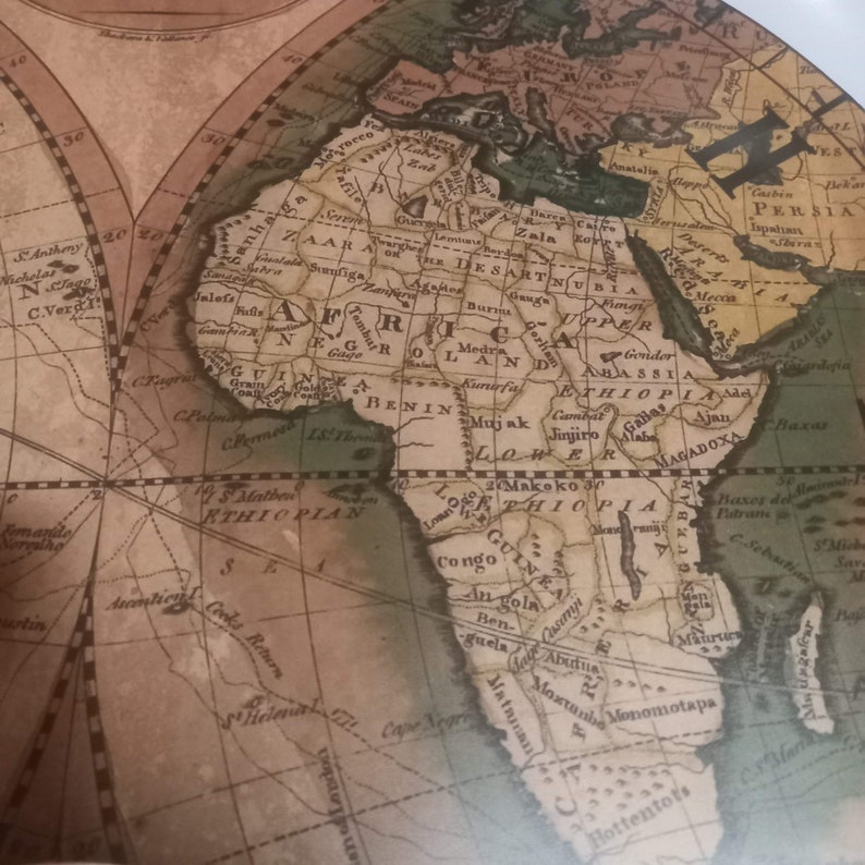 Old World Map Clock for Print Antique World Map Clock for - Etsy