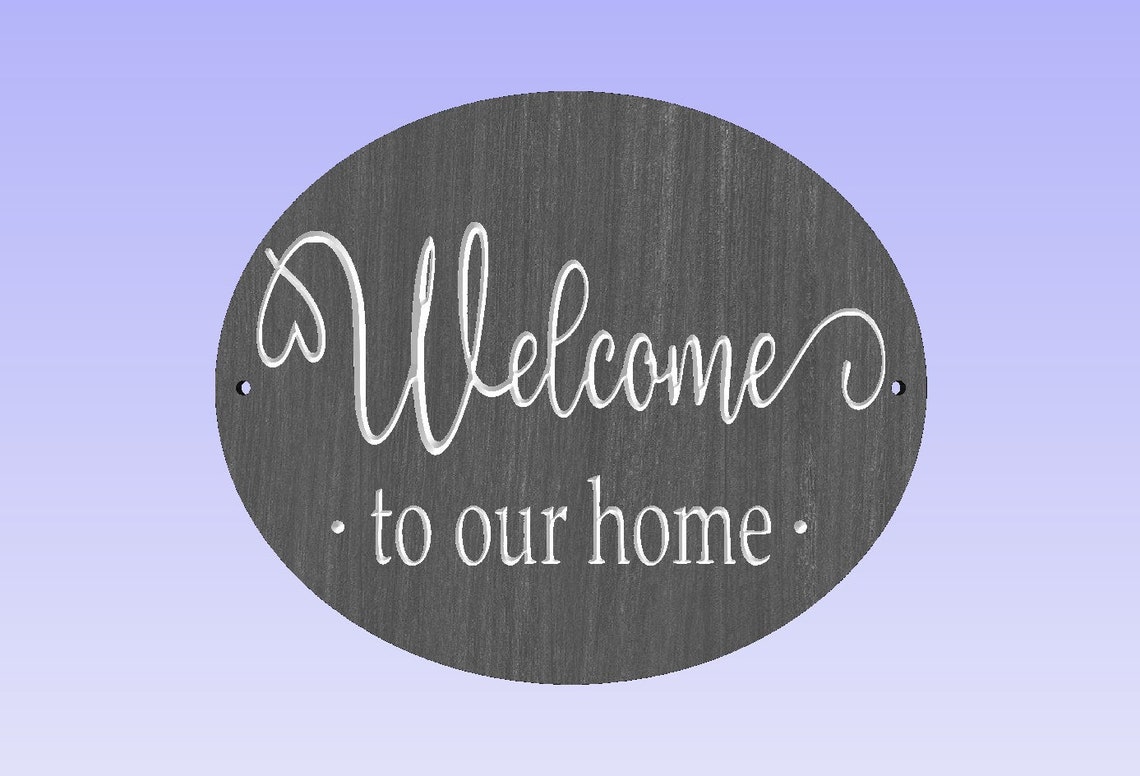 CNC Engrave Welcome Sign Vector Files, Dxf and Svg Files for Engraving ...