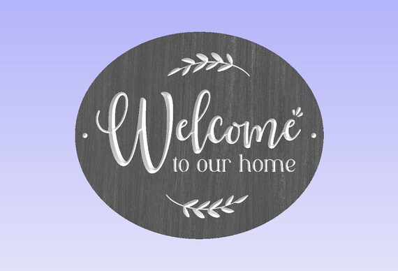 Welcome Sign Dxf and Svg Vector Files for Cnc Engraving V - Etsy