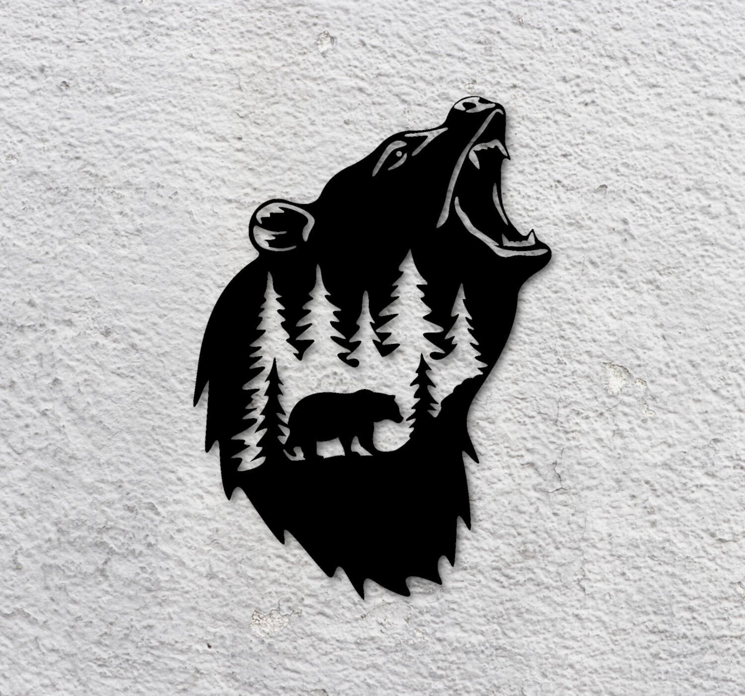 Laser Cut Bear Scene Art Wall Decor Dxf and Svg Vector Files - Etsy