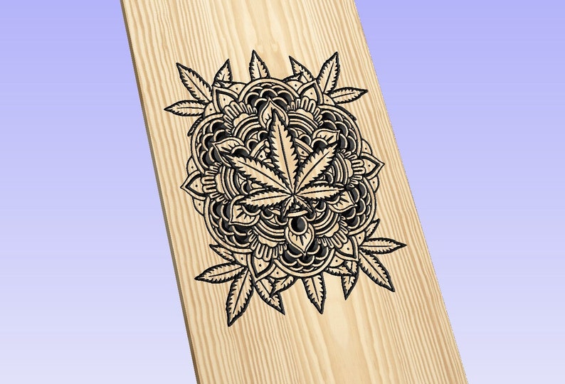 V-carve Weed Mandala Dxf File for Cnc Router Engrave - Etsy