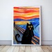 Funny Black Cat Print the Scream Famous Vintage Painting Edward Munch ...