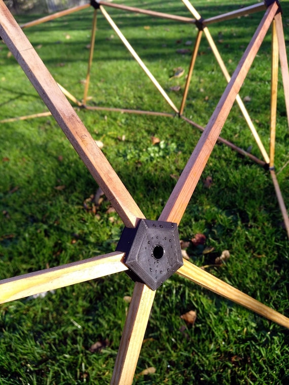 Geodesic Geo Dome with connector hubs and wooden struts | Etsy