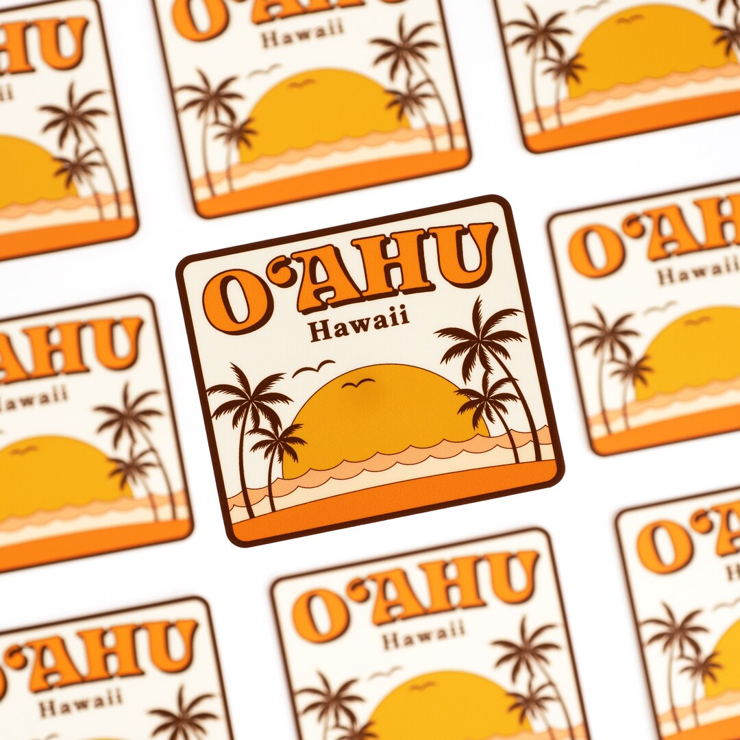 O'ahu, Hawaii Sunset Sticker | Aloha | Sunset | Waikiki | North Shore ...
