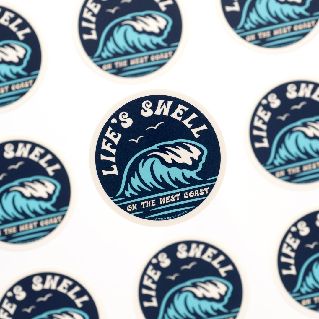 Life's Swell West Coast Sticker | Pacific Northwest | Beaches | Left ...