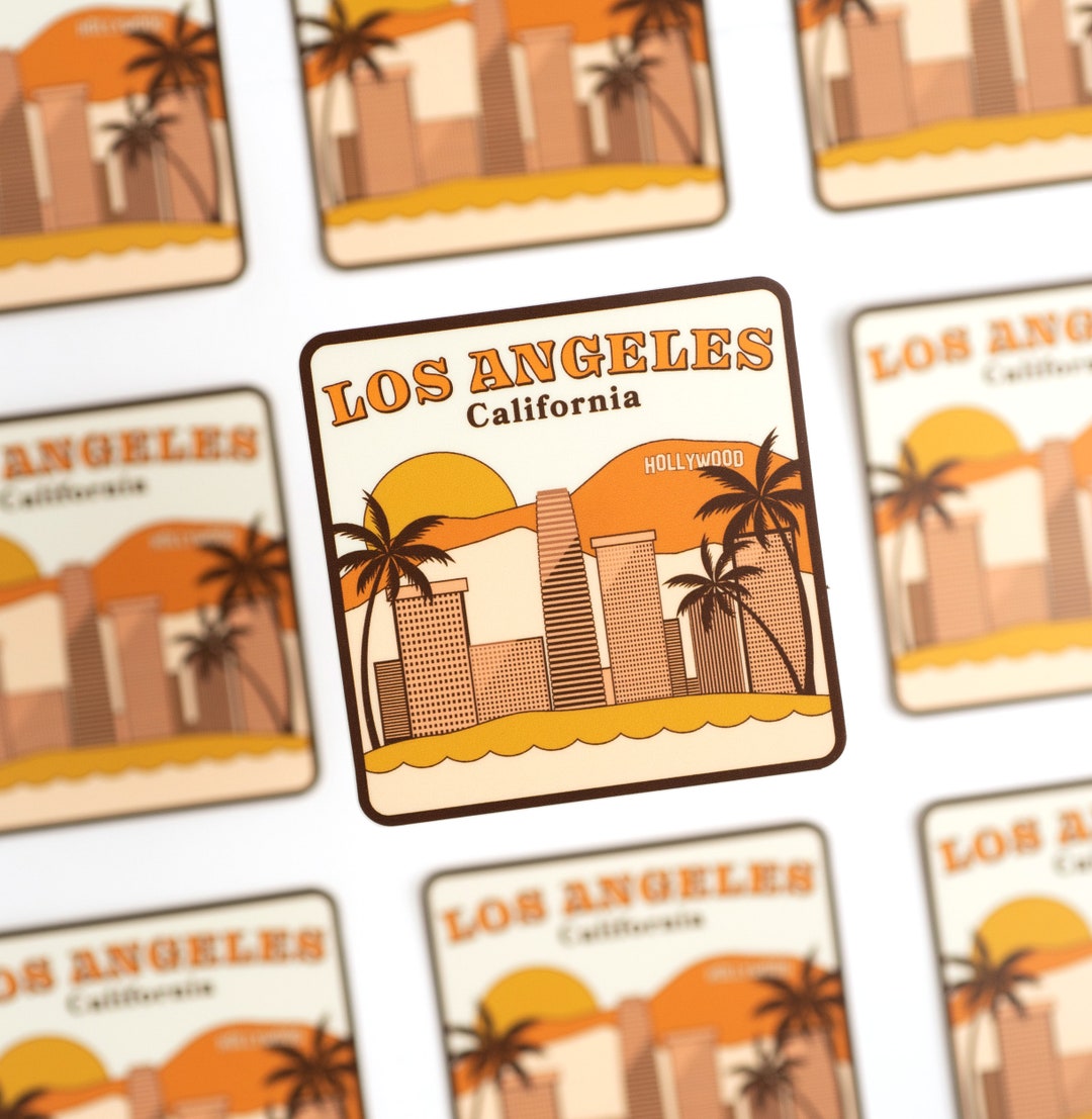 Los Angeles, California Sticker Hollywood Hills Los Angeles Skyline LA ...