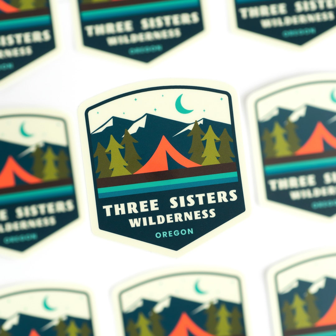 Three Sisters Wilderness Sticker | Hiking, Camping, Oregon | Adventure ...