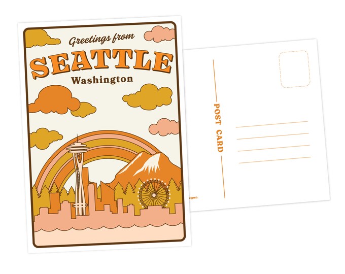 Seattle Washington A to Z Postcard, Abcs/alphabet Card for Greeting ...