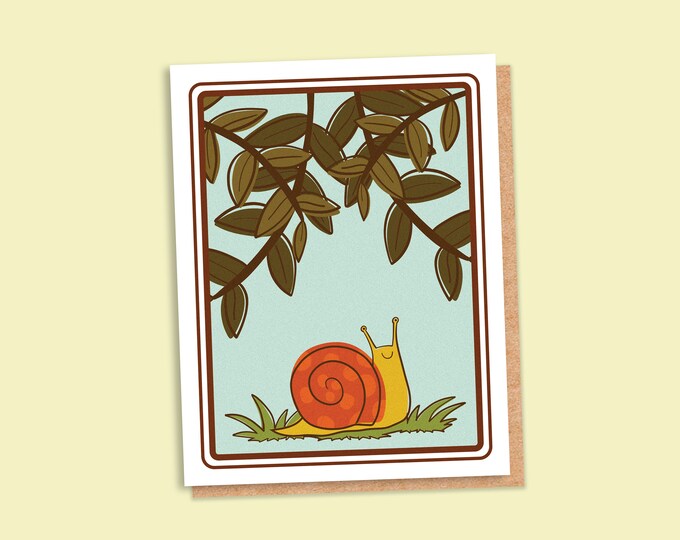 Thinking of You Card Mushrooms Thinking of You Card Snail Missing You ...