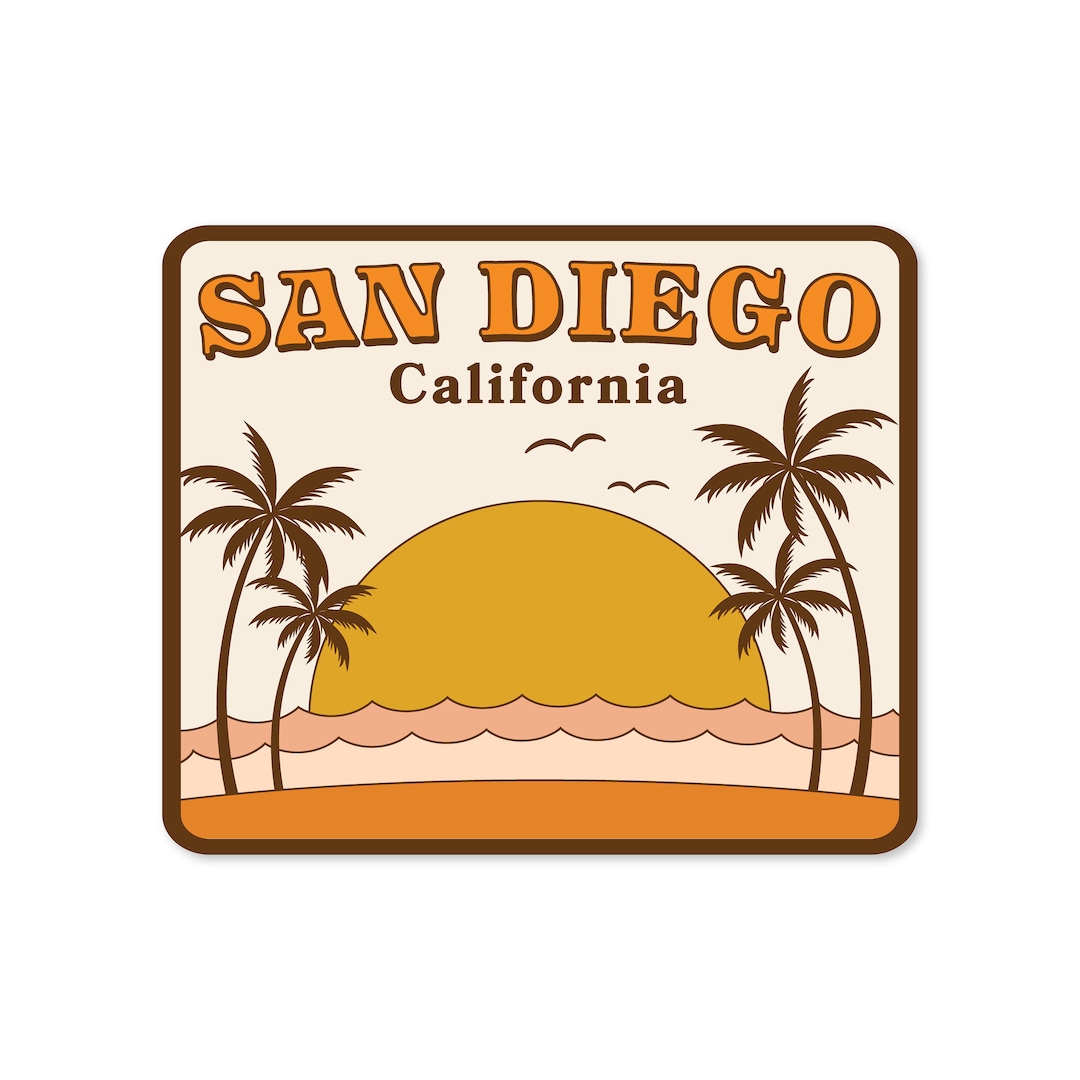 San Diego California Beach Sticker Southern California - Etsy
