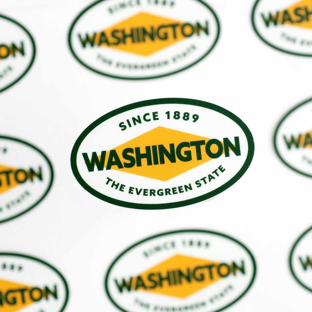 Washington State Classic Badge Vinyl Sticker - Since 1889 - Etsy