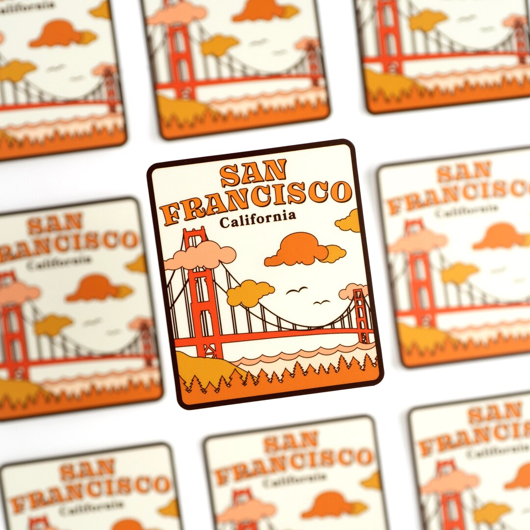 San Francisco, California Sticker | Bay Area | Golden Gate Bridge ...